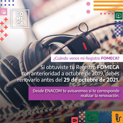 Vencimiento del Registro Fomeca